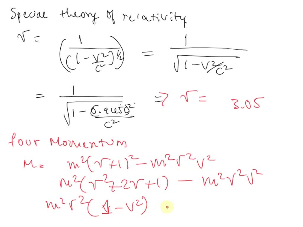SOLVED: Problem 8 (Momentum and Energy in Special Relativity) (8 points ...