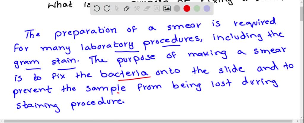 SOLVED: What is the purpose of fixing a smear? Mark all that apply: To ...