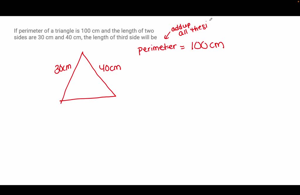 SOLVED: The lengths of the sides of a triangle are 15cm, 20cm, 30cm ...