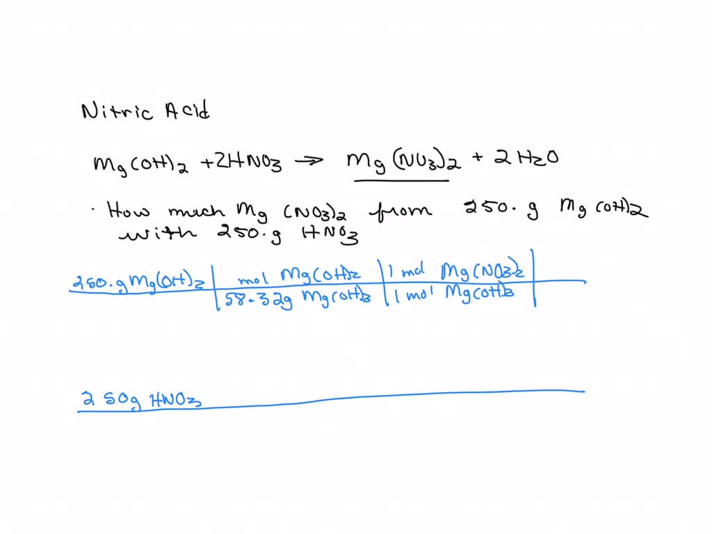 SOLVED: Nitric acid can be neutralized by any base to form a salt and ...