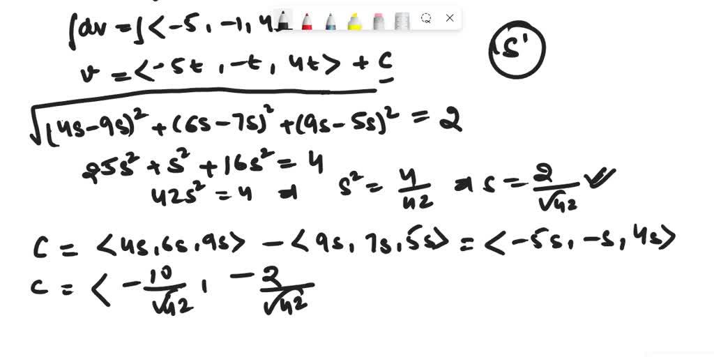 SOLVED: At time t=0, a particle is located at the point (9,7,5). It travels in a straight line ...