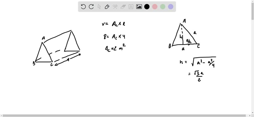 A tent is in the shape of a triangular prism 4m The length of the tentis 4 metres The volume is ...