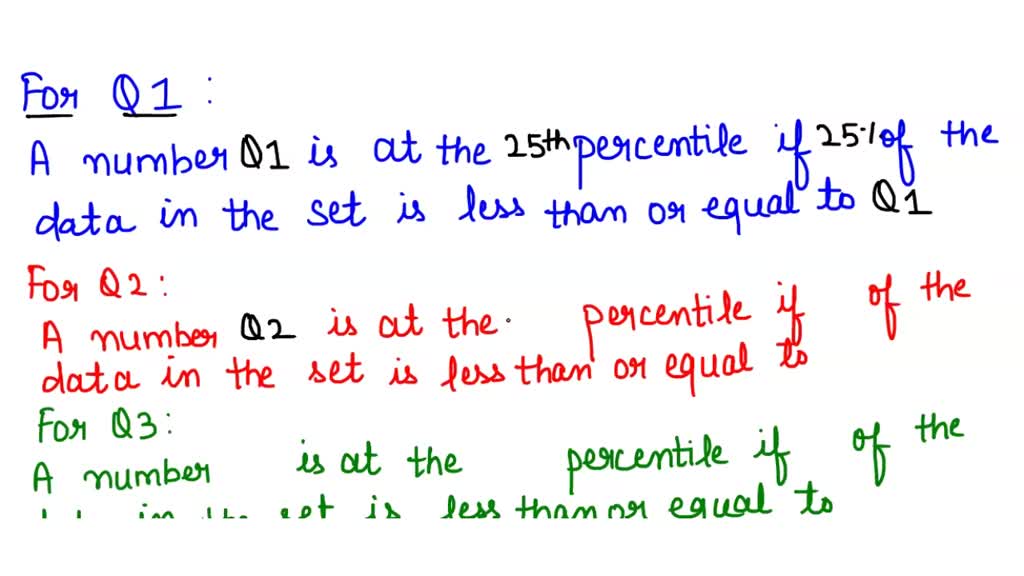 SOLVED: For each of the quartiles Q1, Q2, Q3 write a sentence using the ...