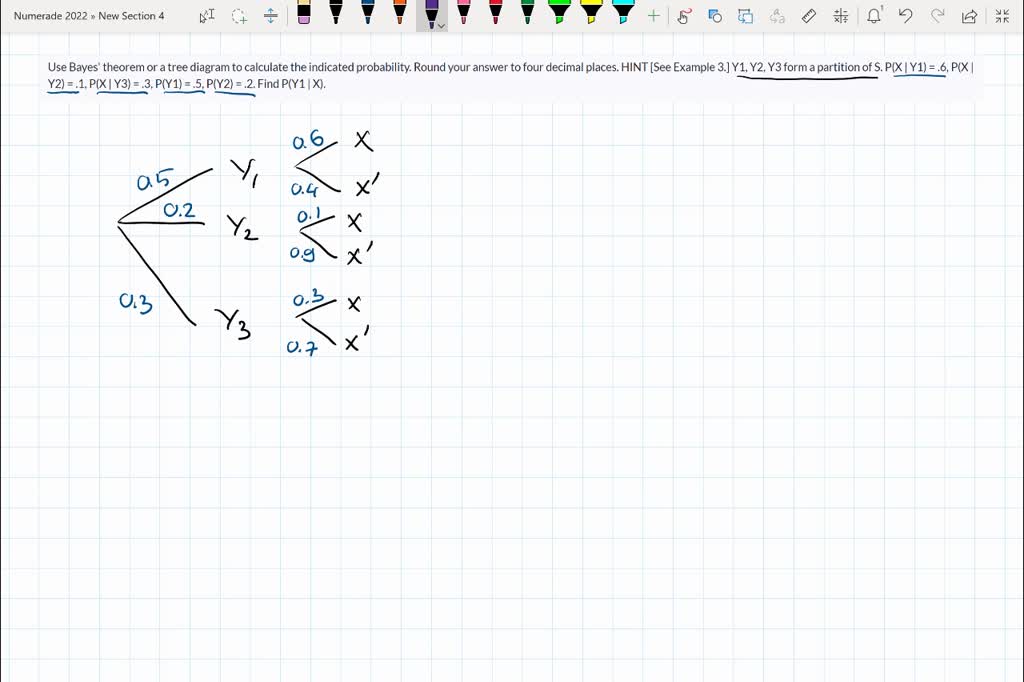 SOLVED: 1. Use Bayes' theorem or a tree diagram to calculate the ...