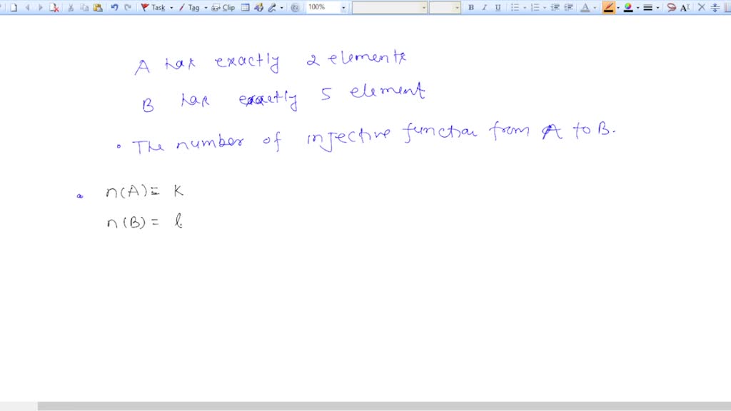 SOLVED: Suppose A has exactly two elements and B has exactly five elements How many injective ...
