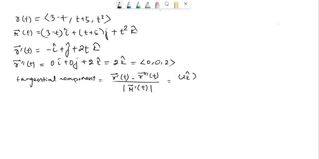 SOLVED: Find the decomposition of a(t) into tangential and normal ...