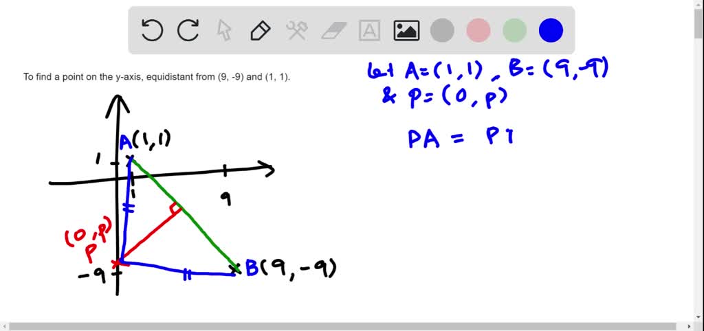 SOLVED: In this exercise, we use the Distance Formula. Find a point on the y-axis that is ...
