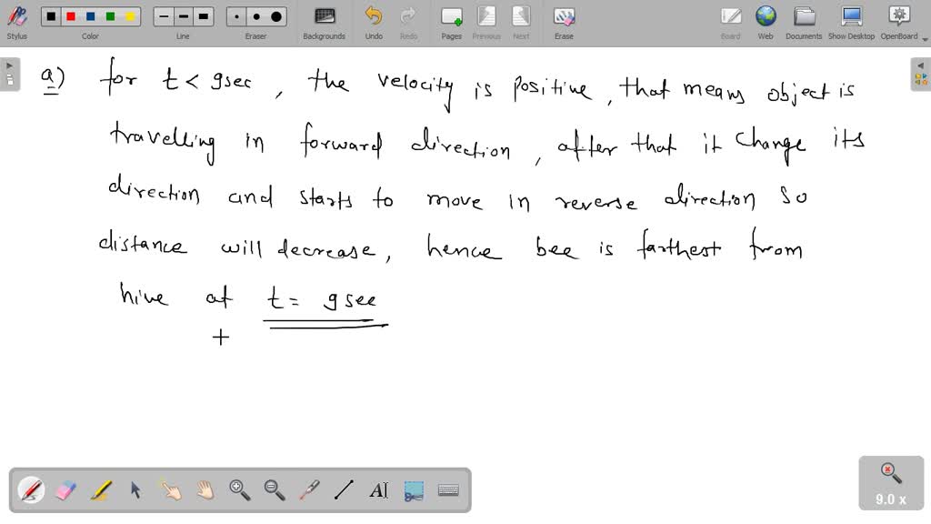 SOLVED: The graph below represents the velocity of bee along straight ...