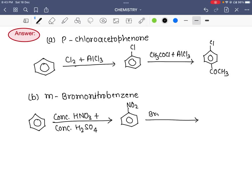 SOLVED: Starting with benzene as your only source of aromatic compounds ...