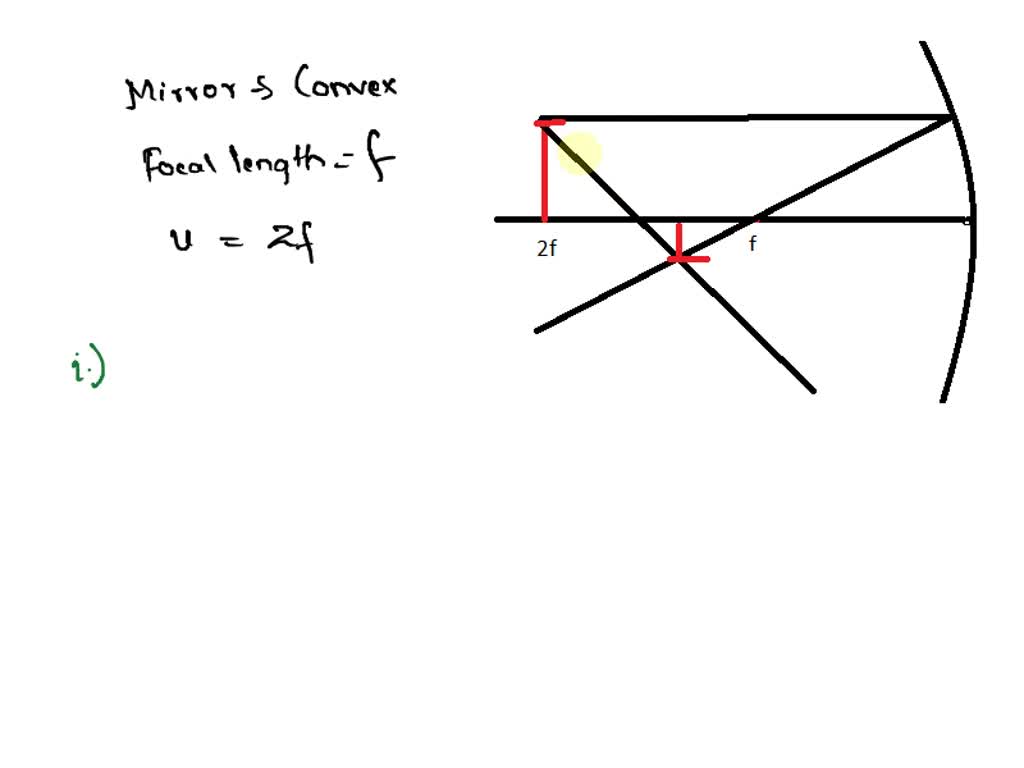 SOLVED: An object is placed in front of a convex mirror at a distance larger than twice the ...