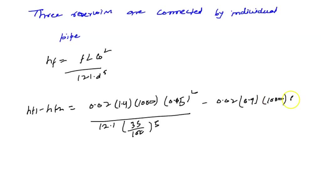 SOLVED: 'Three reservoirs are connected by individual pipes to junction ...