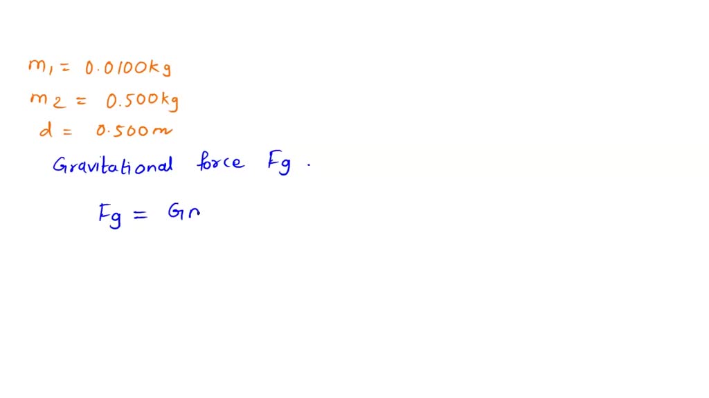 SOLVED: The mass m1 of one small spheres of Cavendish balance is 0.0100 ...