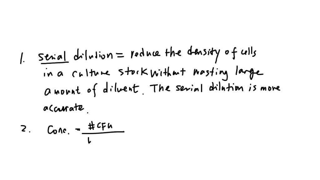 SOLVED: The purpose of the lab Part II is to determine each dilution plate's CFU/ml, make serial ...