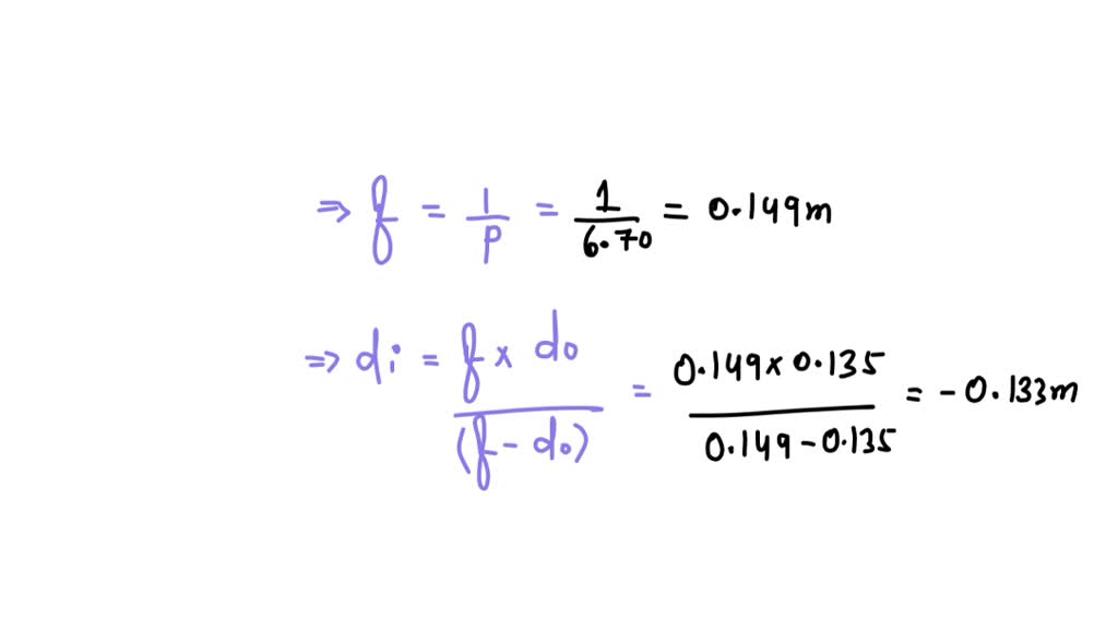 SOLVED: 6.70-D lens is held 13.5 cm from an ant 1.00 mm high - virtual, inverted
