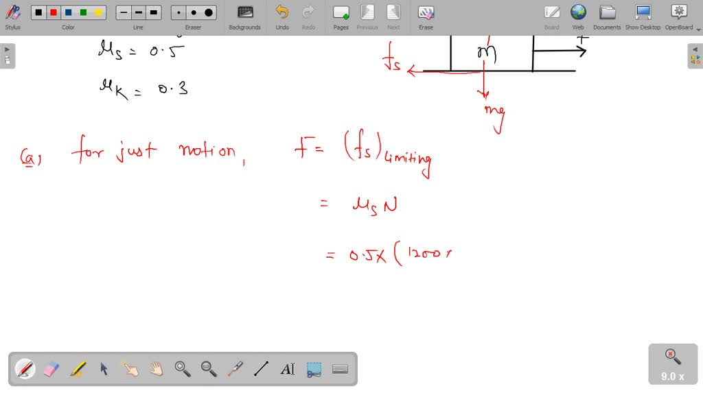 SOLVED: A 120kg sled is pulled along a horizontal surface. The static ...