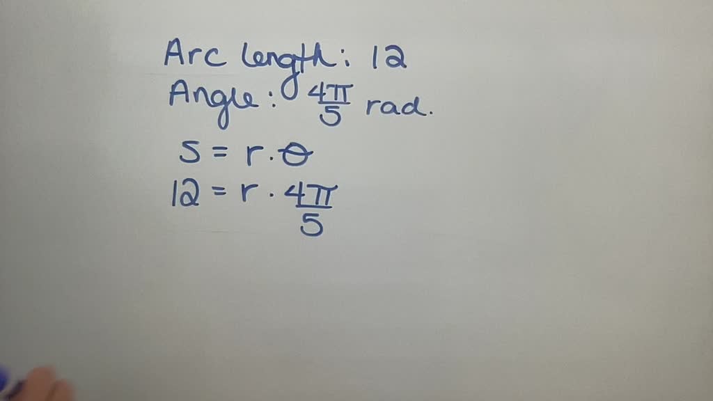 SOLVED: Find the radius r of the circle if an arc of length 12 m on the ...