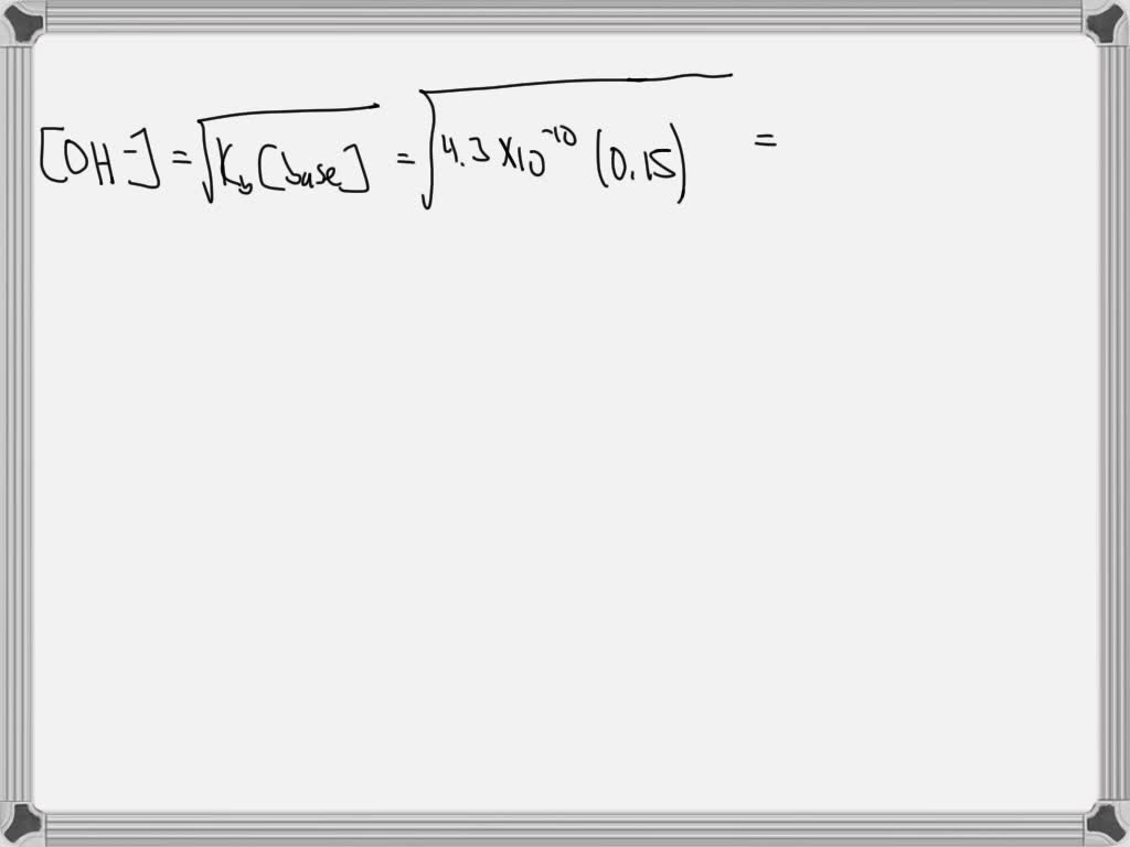 SOLVED: The Kb for aniline (C6H5NH2) is 4.3 x 10-10. What is the pH of ...