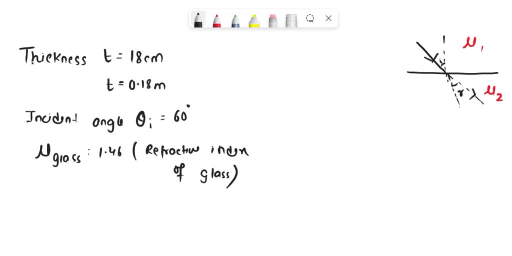 SOLVED:A laser beam enters a 13.0 cm thick glass window at an angle of ...