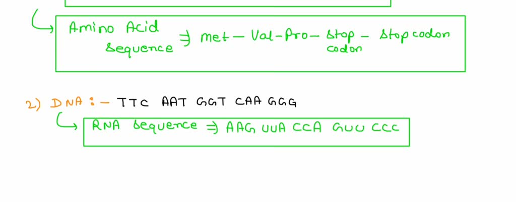 5. For each sequence of DNA shown; Write the complementary RNA sequence underneath the letters ...