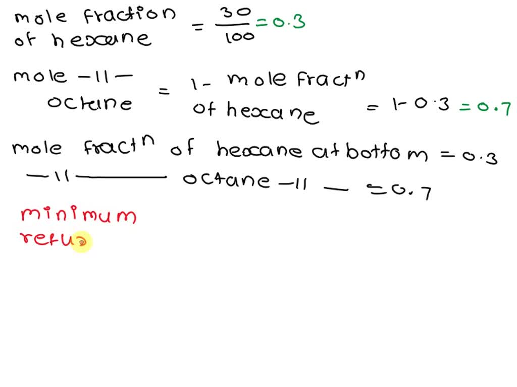 SOLVED: Start with 40% hexane, draw a McCabe-Thiele diagram for the separation of hexane and ...