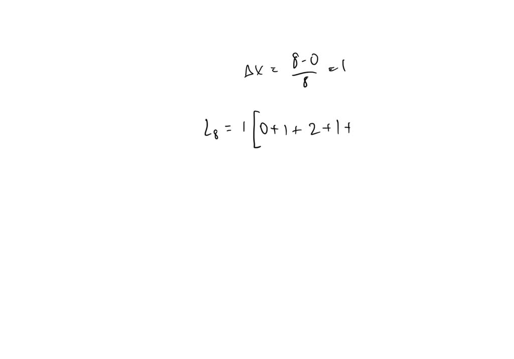 SOLVED: Estimate the areas under the curve by computing the left Riemann sum.