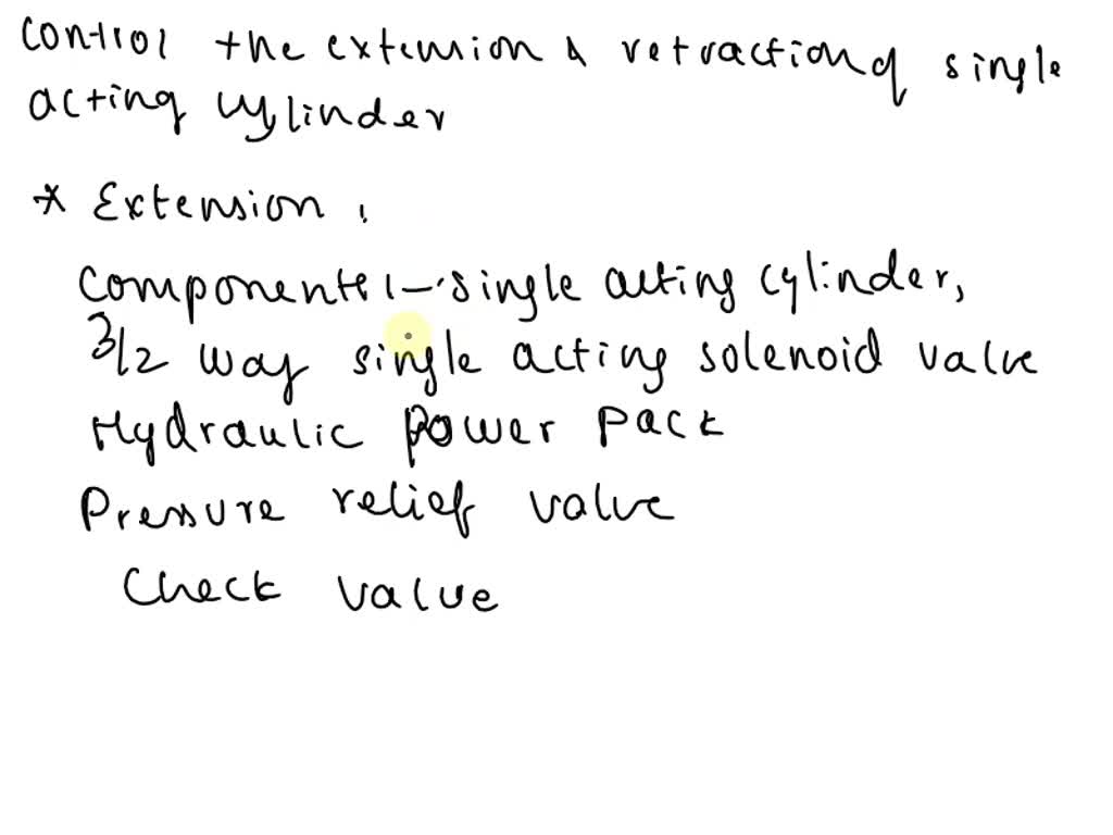 SOLVED: Double-acting Cylinder with Electro-Hydraulic Circuit Using ...
