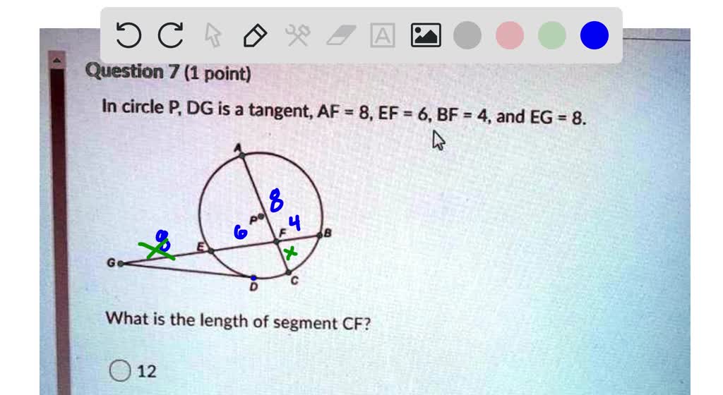 Solved Two Segments Are Tangent To A Circle Of Radius 3 Points S And T Are The Points Of