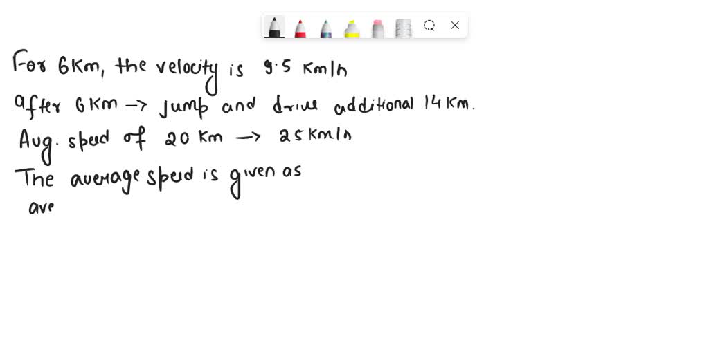 SOLVED You Jog At 9 5 Km h For 6 0 Km Then You Jump Into A Car And solved-you-jog-at-9-5-km-h-for-6-0-km-then-you-jump-into-a-car-and