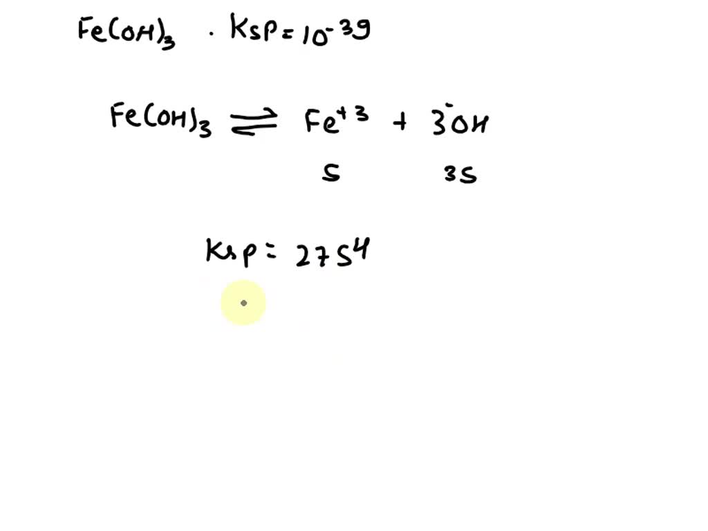 SOLVED: A water sample is contaminated with ferric hydroxide (Fe(OH)3 ...