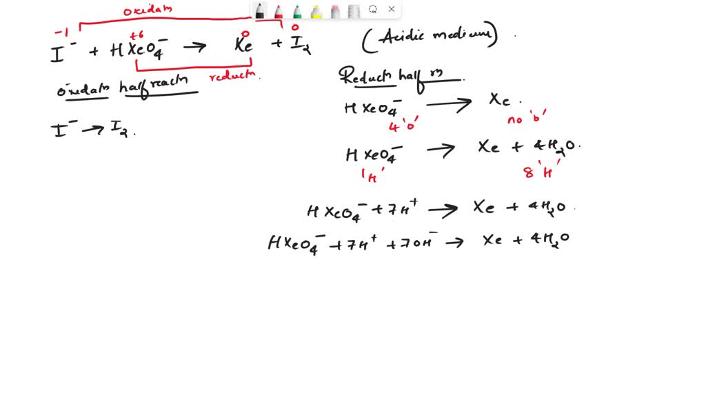 SOLVED: Balance redox reactions in acidic solution Balance the reaction ...