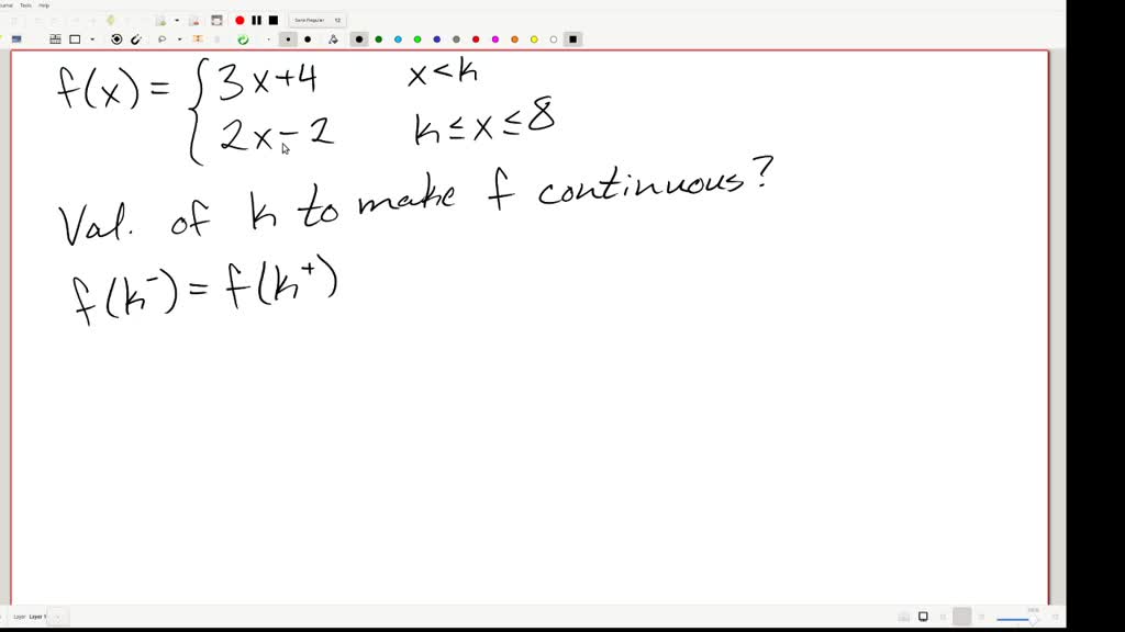 SOLVED: Find the value(s) of k that make the function continuous over the given interval. f(x ...