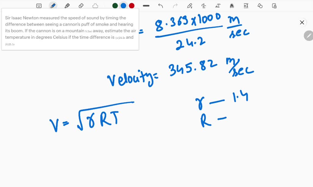 SOLVED: Sir Isaac Newton measured the speed of sound by timing the ...