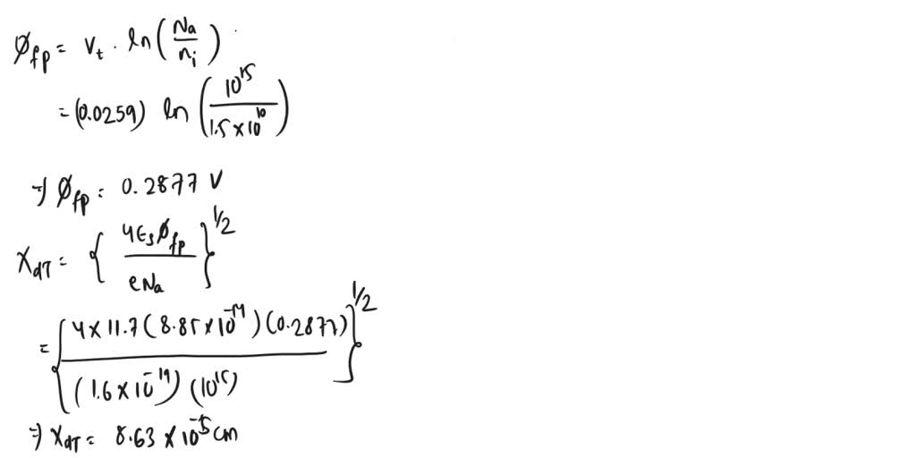SOLVED: Consider a MOS device with a p-type silicon substrate with Na ...