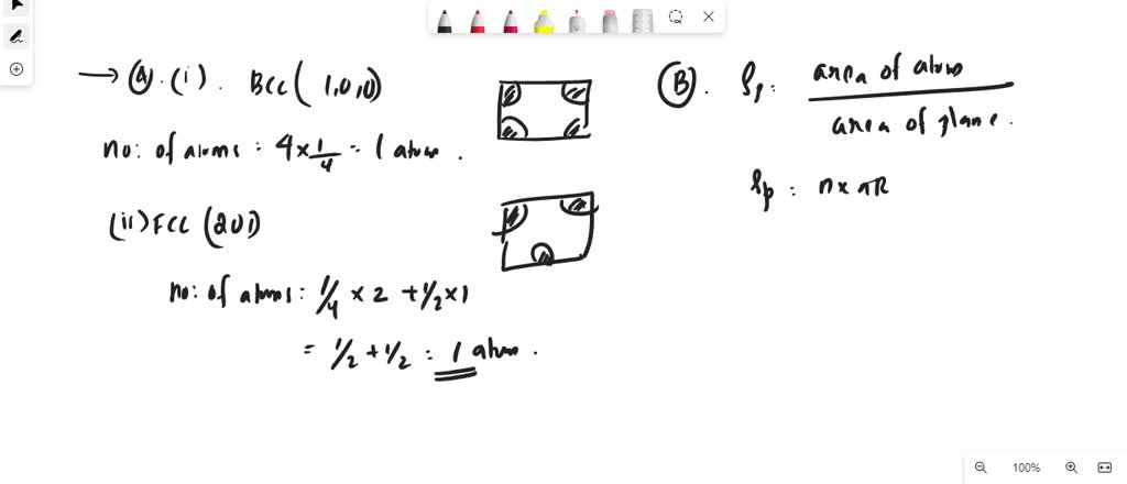 SOLVED: Question 5: The atomic packing is shown below for (i) the (100 ...