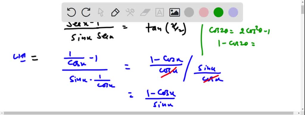 SOLVED: tan x+secx 6 Show that the identity tanx secx 1+ secx