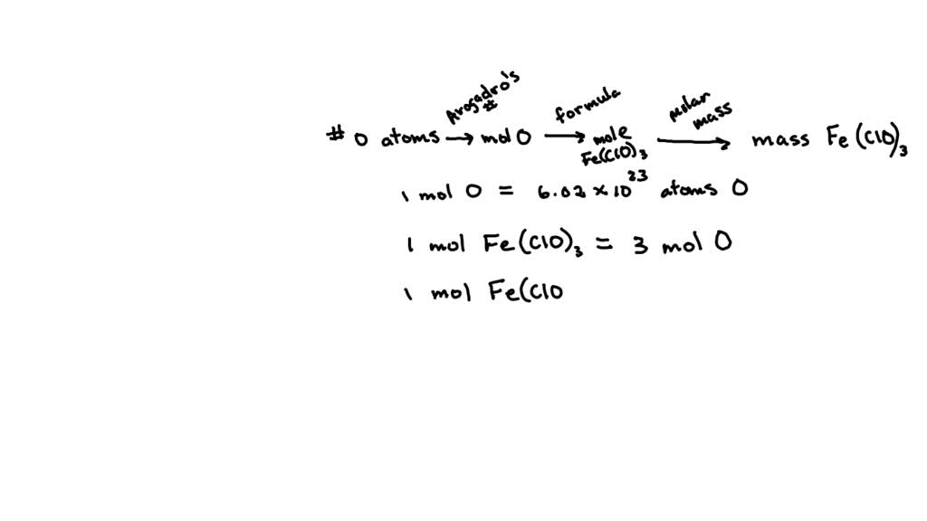 SOLVED: What mass of iron(III) hypochlorite contains 6.58Ã—10^23 oxygen ...
