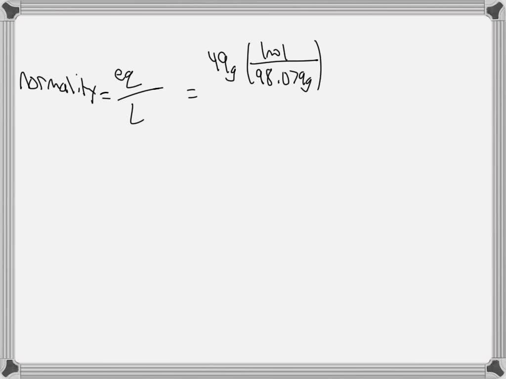 SOLVED: A 50mL solution was prepared by mixing 3mL H2SO4 solution with ...