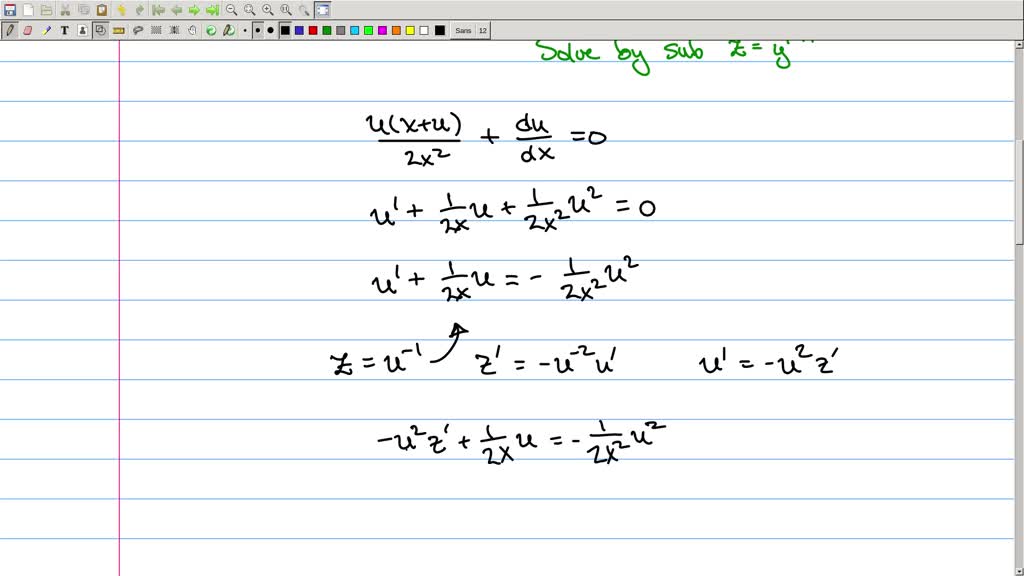 SOLVED: using Bernoulli differential equations sin y ( x + sin y) dx ...