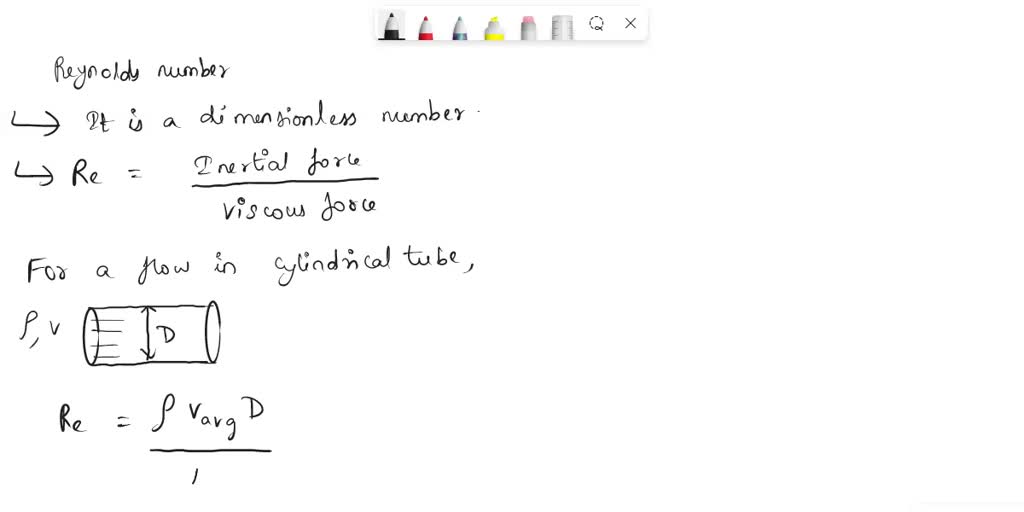 SOLVED: Problem 1 Define the Reynolds number in words and provide a general formula. Provide ...