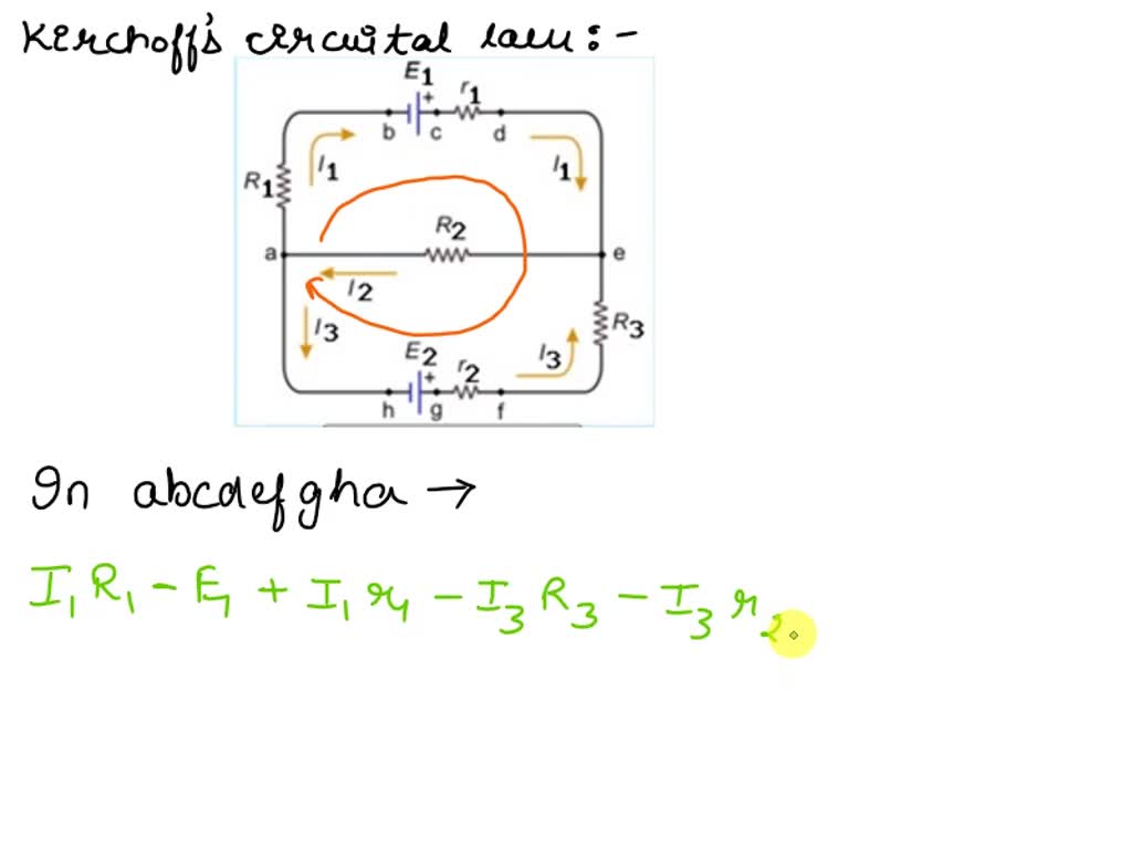 Solved Kirchhoff S Loop Rule And Current Junction Part The Circuit Below Shows Network Emfs And