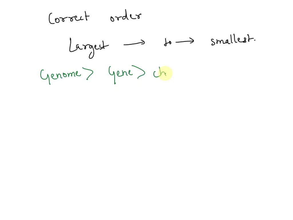 SOLVED: Match the following in the correct order from the largest to the smallest (most complex ...