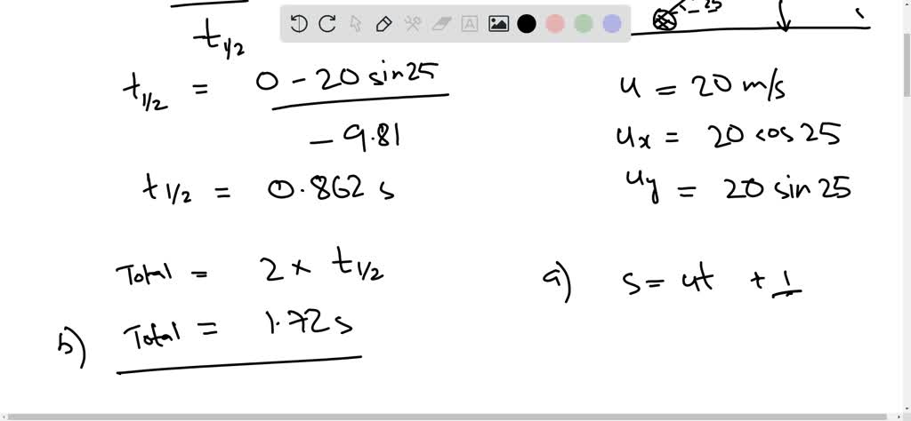 SOLVED: An object is launched at a velocity of 20 m/s in a direction ...