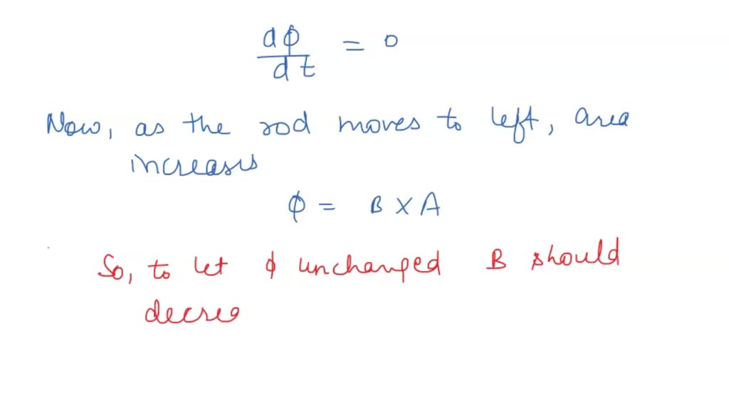 SOLVED: A rod lies across frictionless rails in a uniform magnetic ...