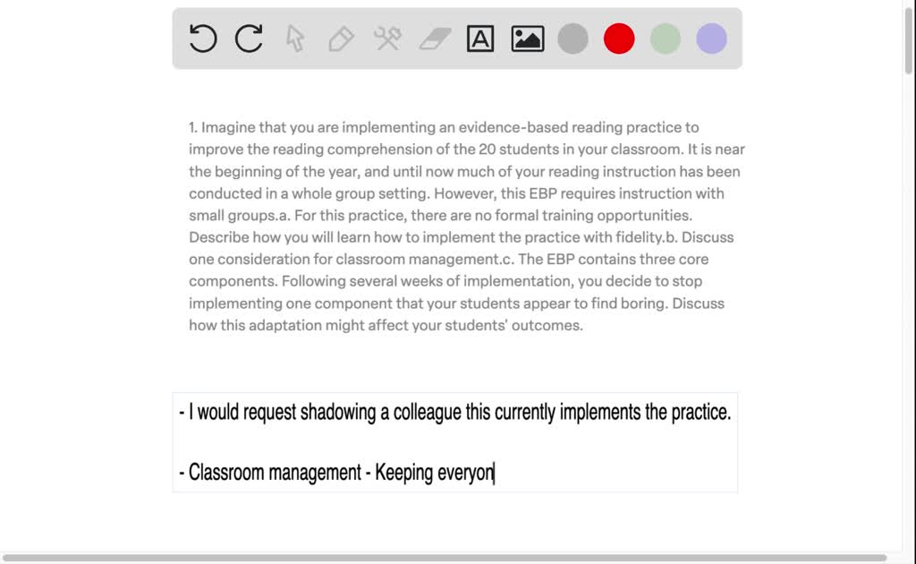 SOLVED: Imagine that you are implementing an evidence-based reading ...