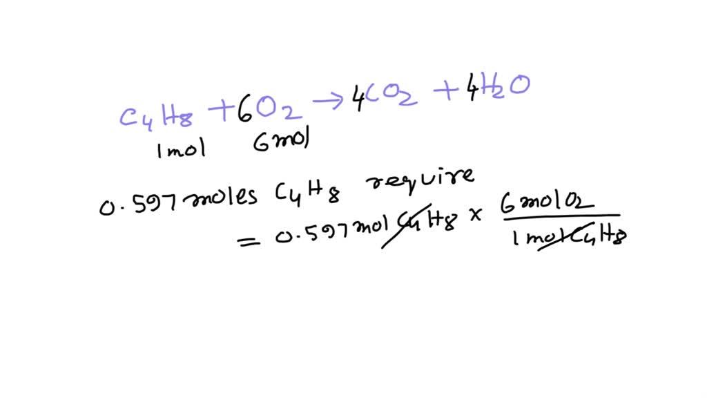 Given the balanced chemical equation: C4H8 + 6O2 â†’ 4CO2 + 4H2O If 0. ...