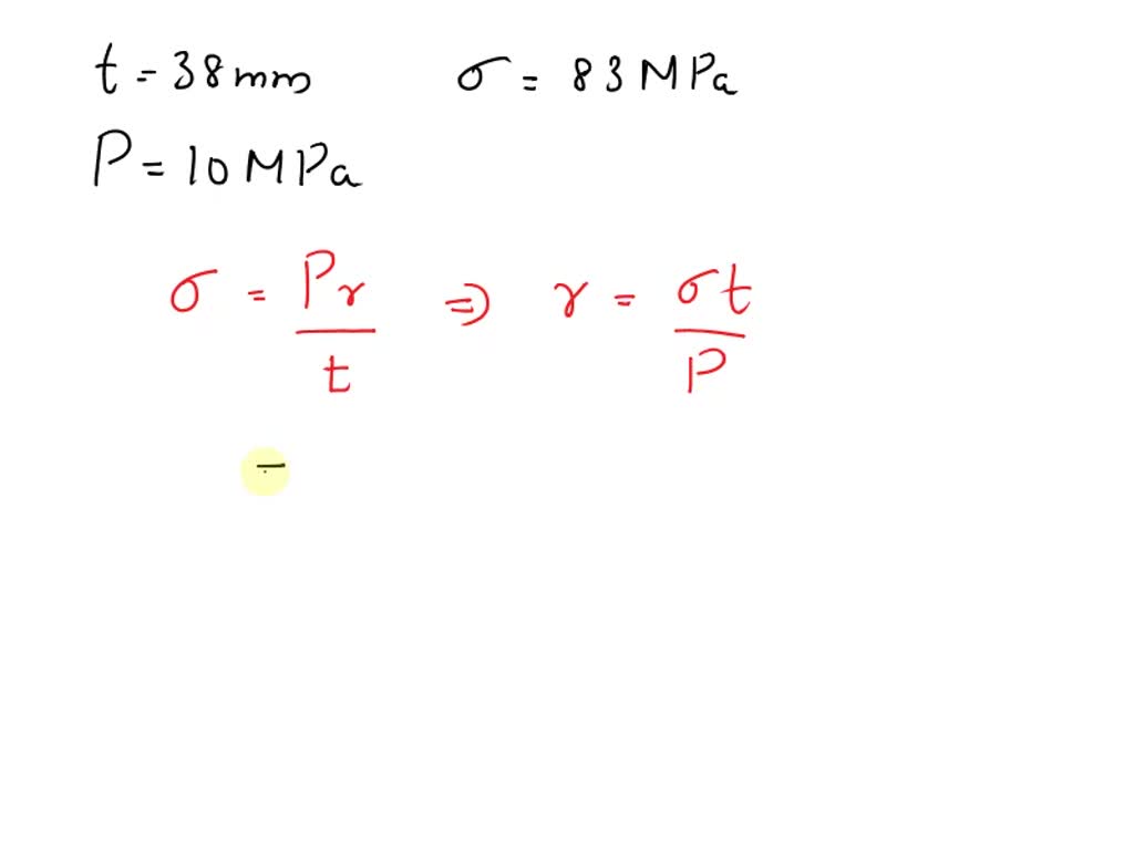 SOLVED: 'Q Calculate the minimum diameter for a cylindrical vessel that ...