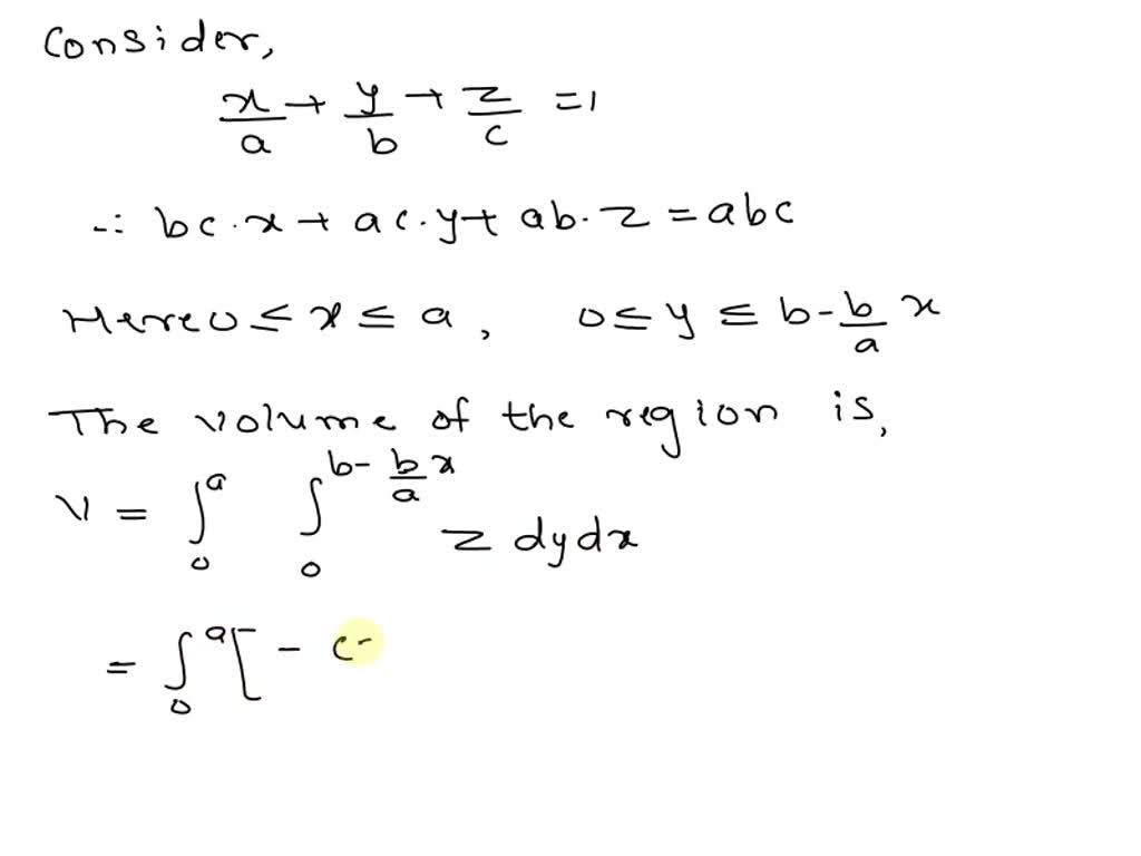 SOLVED: Use double integration to find the volume of the tetrahedron in ...