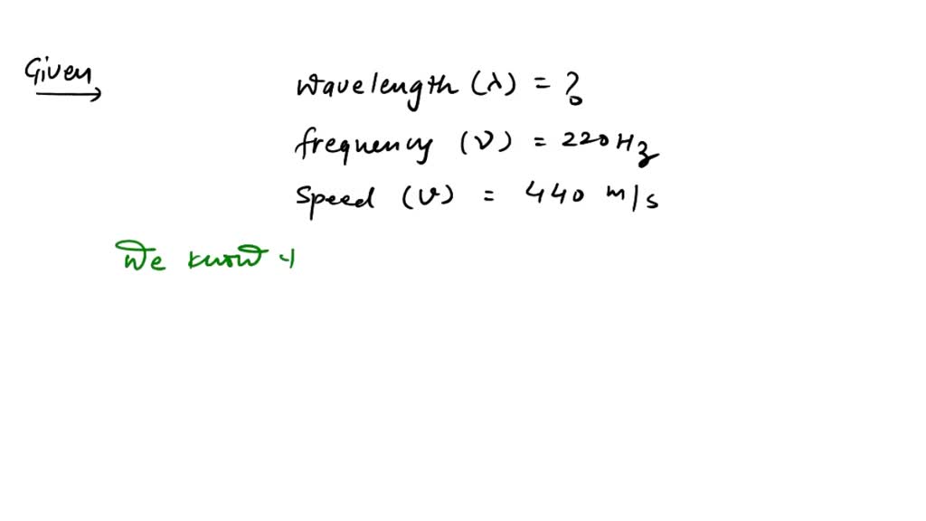 SOLVED: Calculate the wavelength of a sound wave whose frequency is 220 ...