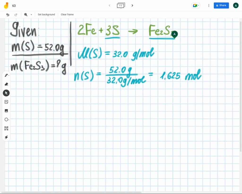 SOLVED: Iron(III) reacts completely with sulfur in a synthesis reaction ...