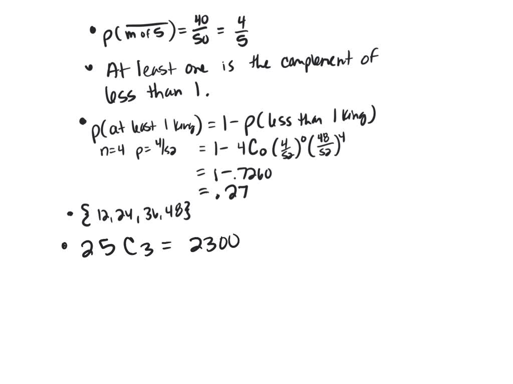 SOLVED A Number Is Drawn Between 1 And 50 Inclusive What Is The